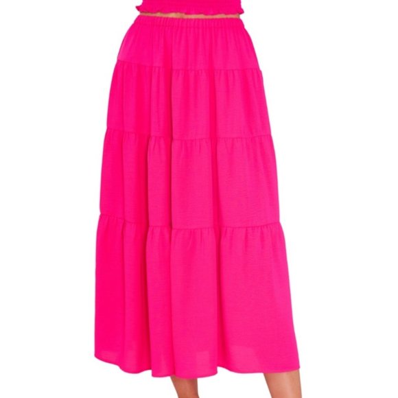 Riley & Rae | Skirts | Riley Rae Womens Tiered Pullon Maxi Skirt Size L ...
